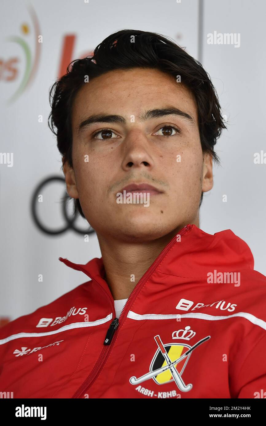 Belgium's captain Thomas Briels pictured during a press conference of ...