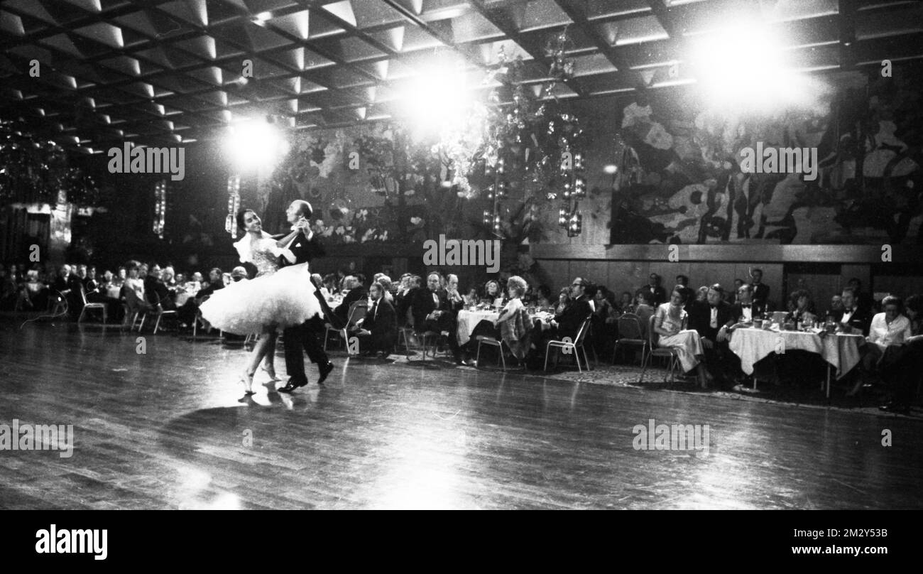 Banquet and ball at the Duesseldorf Hilton Hotel in 1966 accompanied by ...