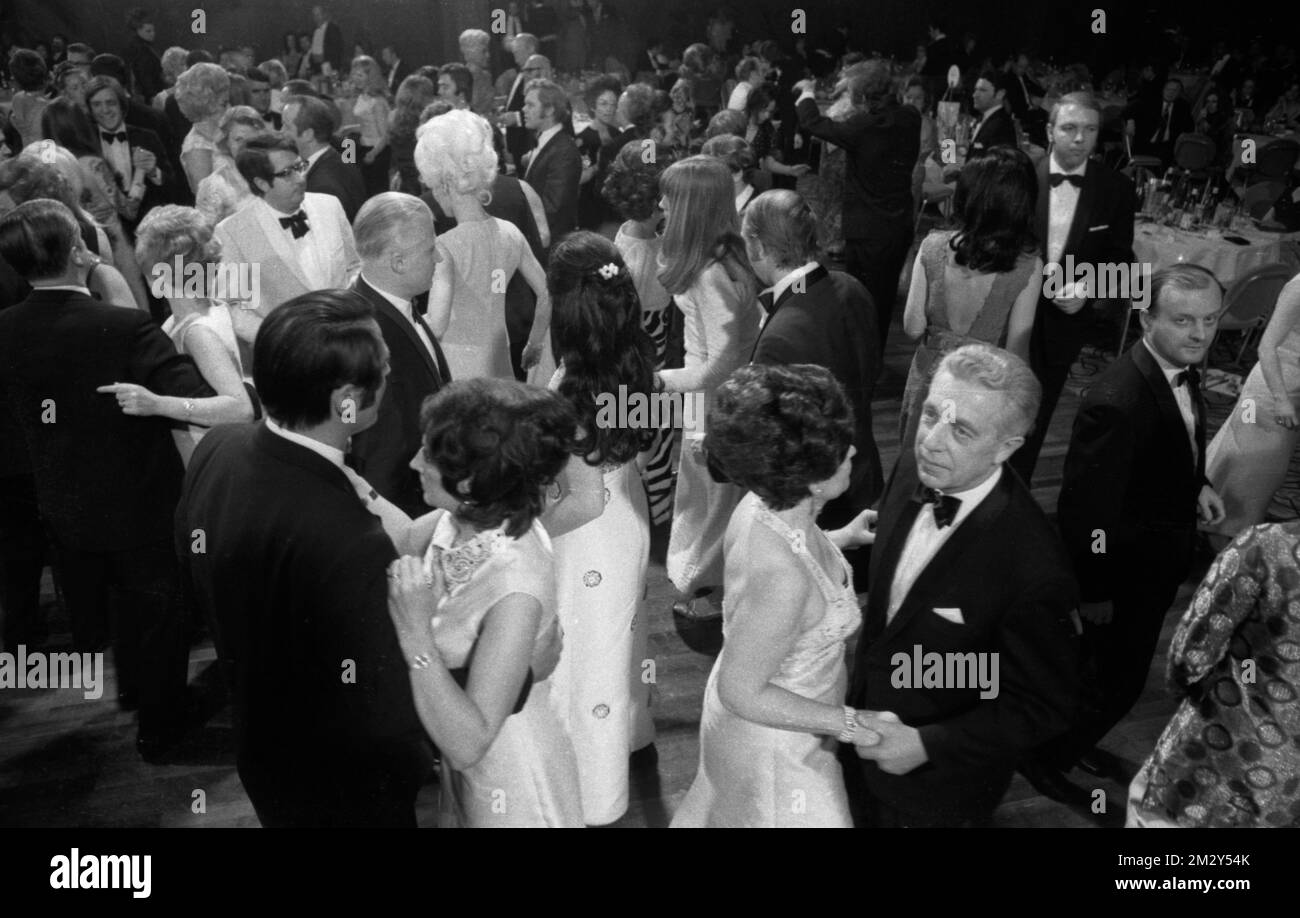 Banquet and ball at the Duesseldorf Hilton Hotel in 1966 accompanied by ...