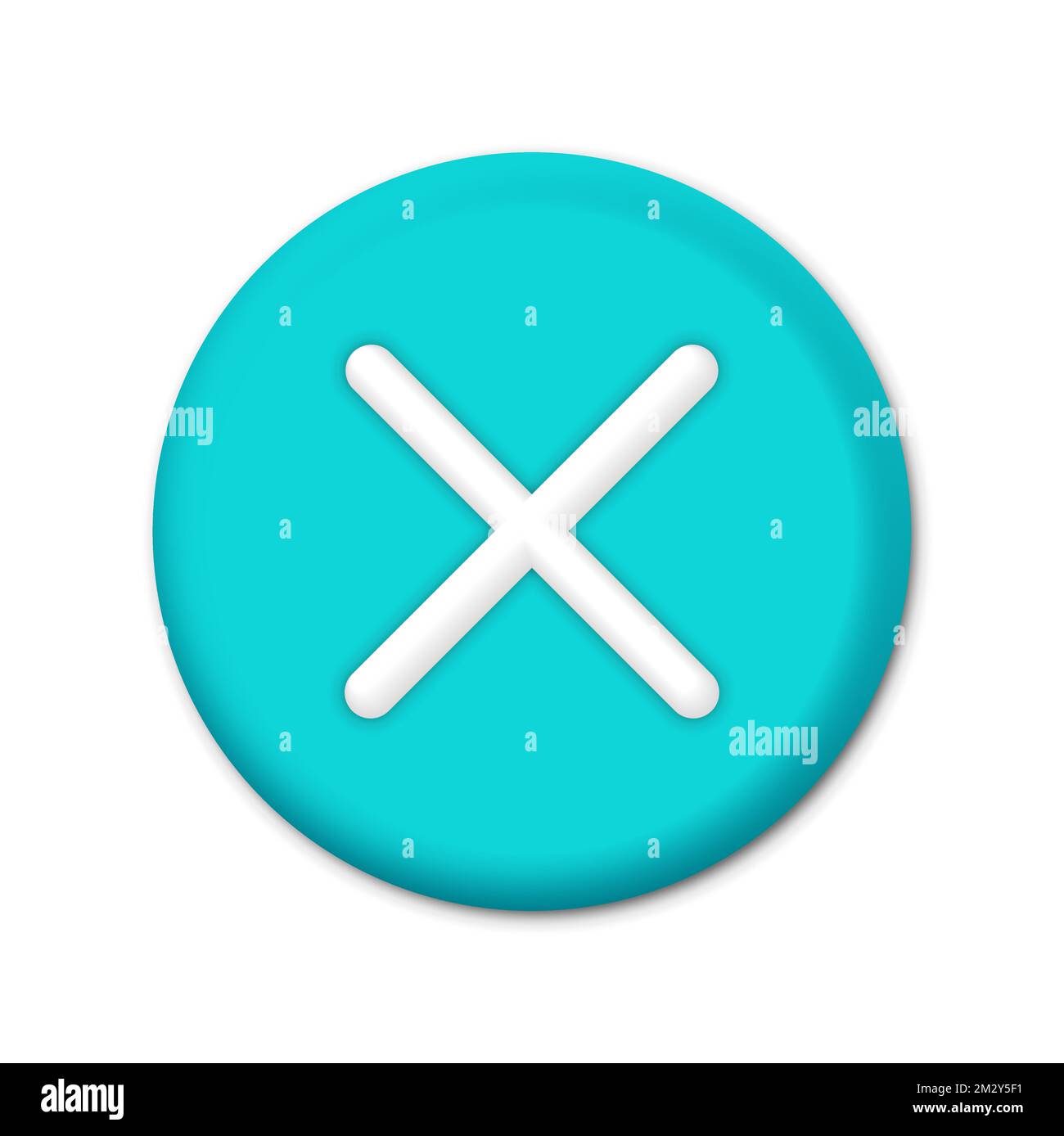 Wrong and failed decision, 3d error sign. Blue X cross icon isolated on ...