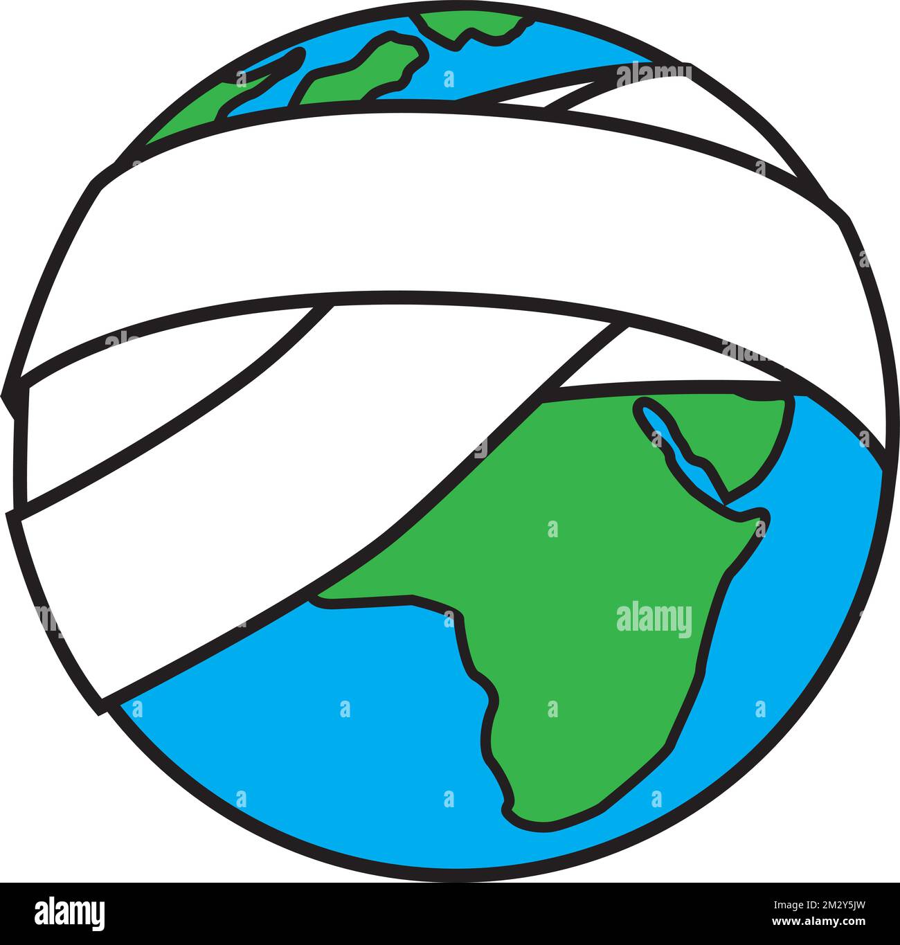 The vector of an injured planet Earth over a white background Stock ...