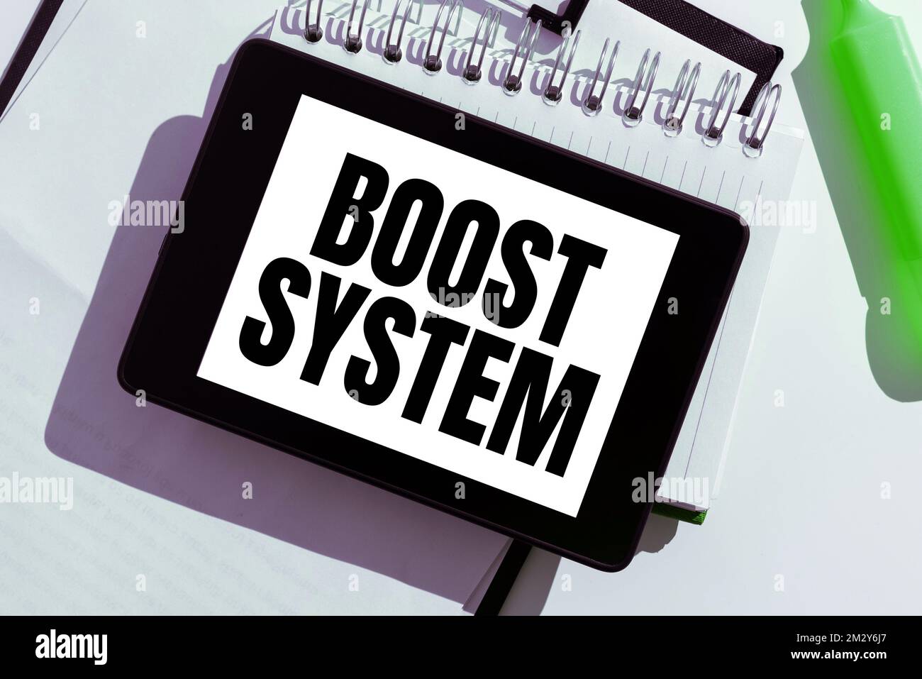 Text caption presenting Boost System. Word Written on Rejuvenate ...