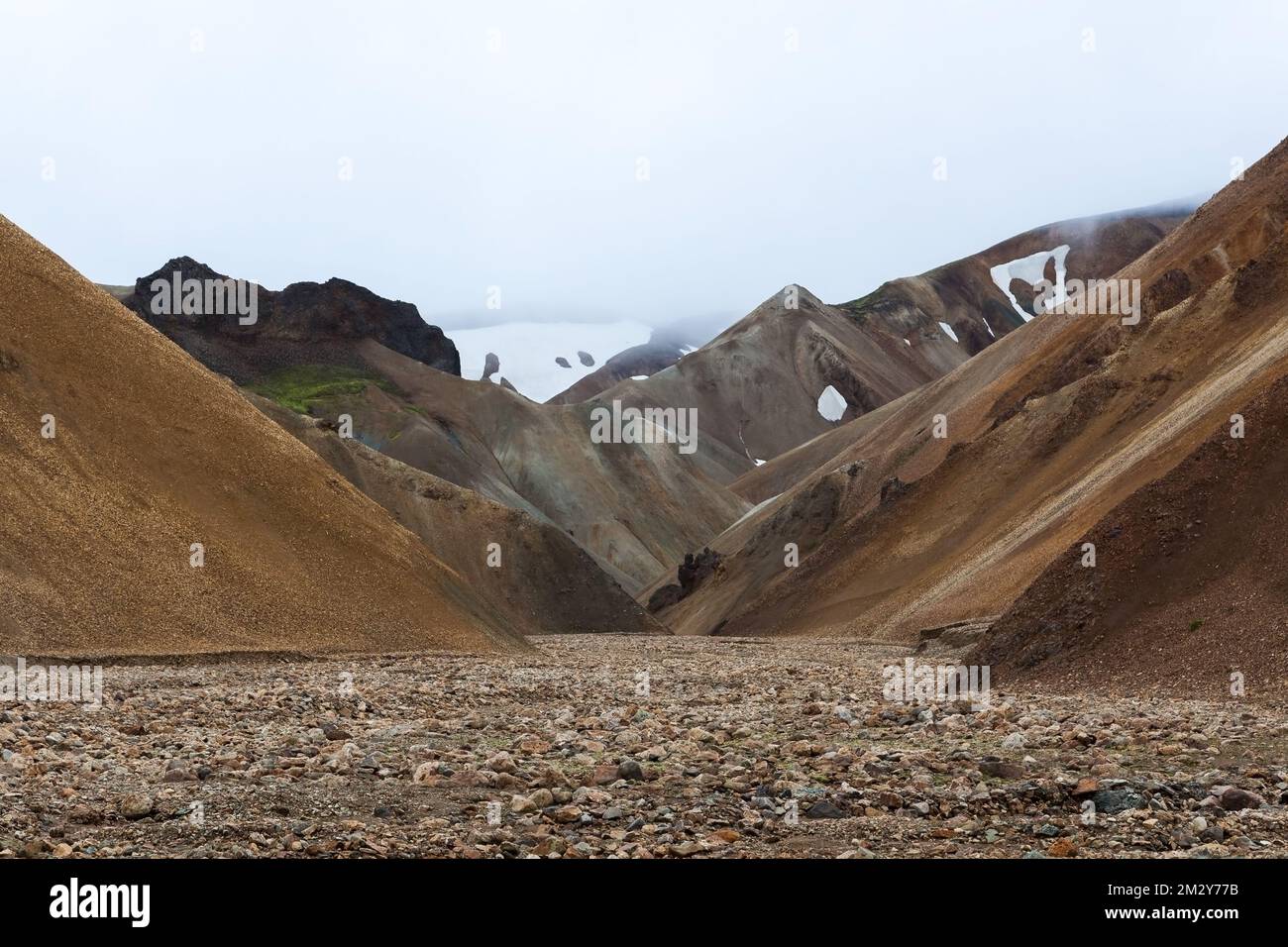 Landmannalaugar National Park, Iceland. Multicolored hills of green ...