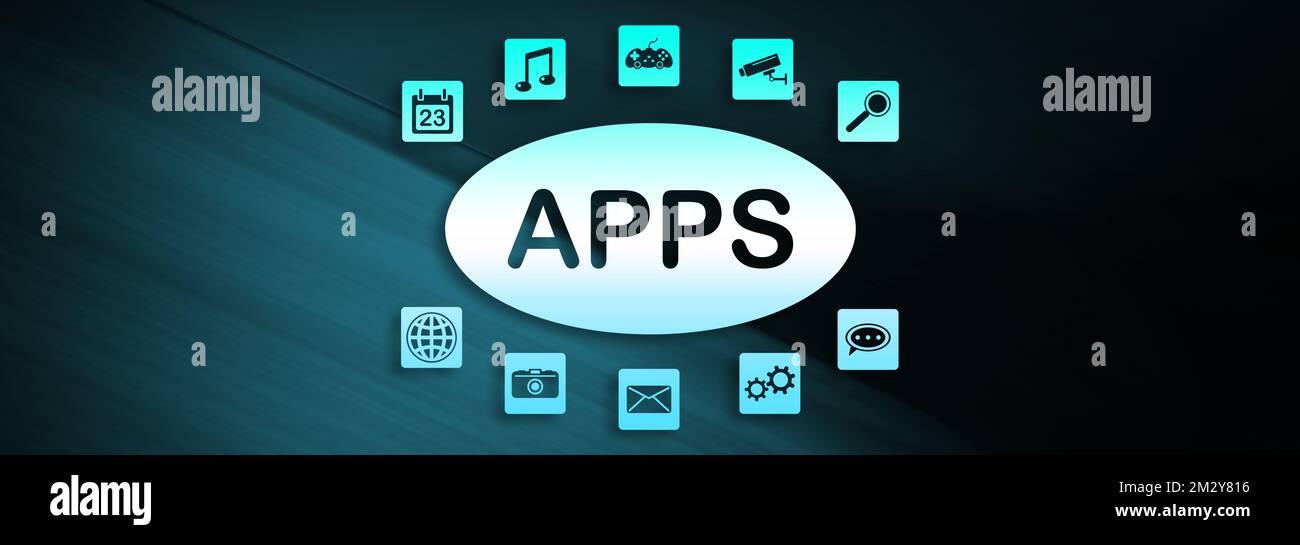 Illustration of an apps concept Stock Photo - Alamy