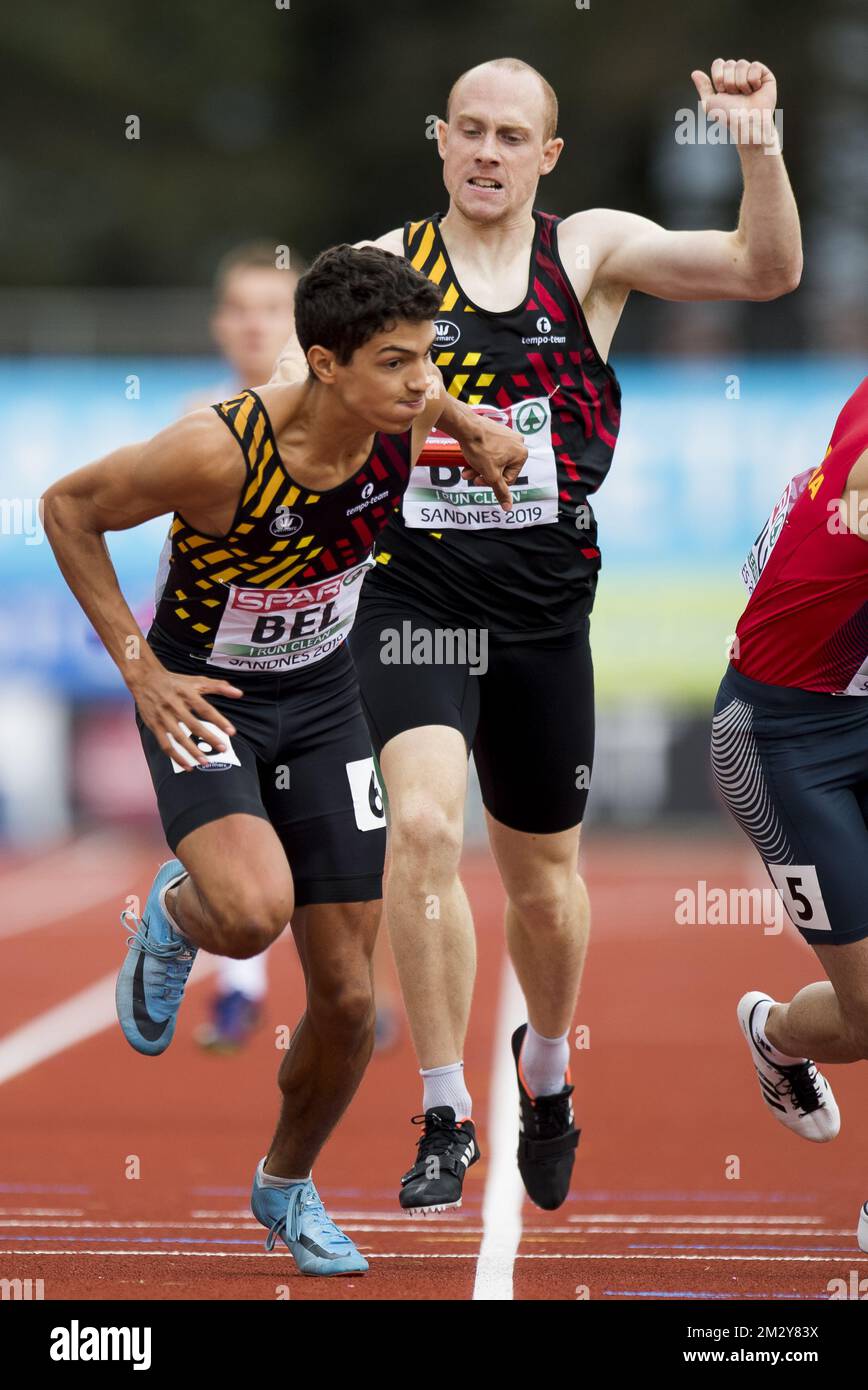 Belgian Jonathan Sacoor and Camille Snyders pictured in action during ...