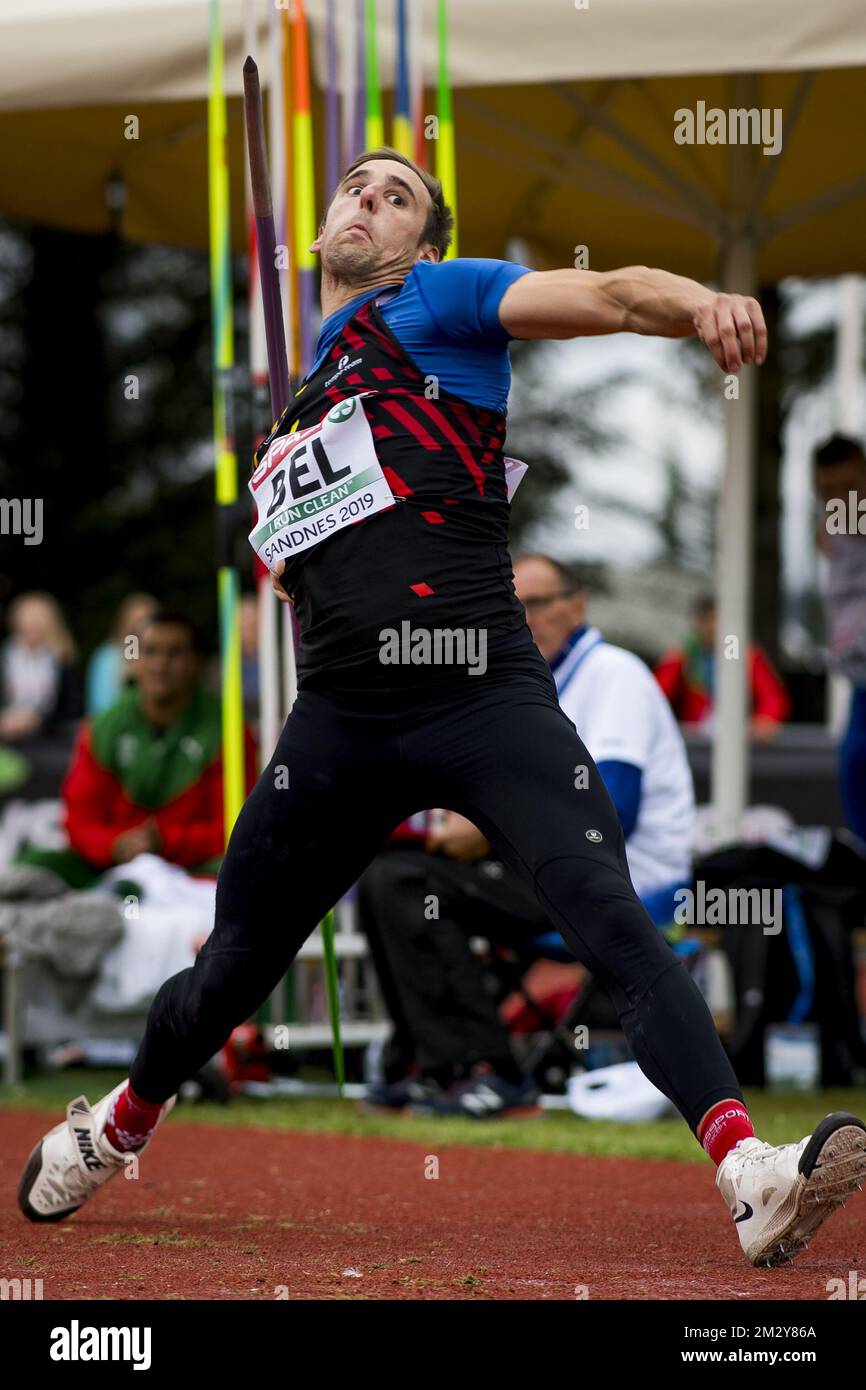 Timothy Herman pictured in action during the javelin throw event on day ...