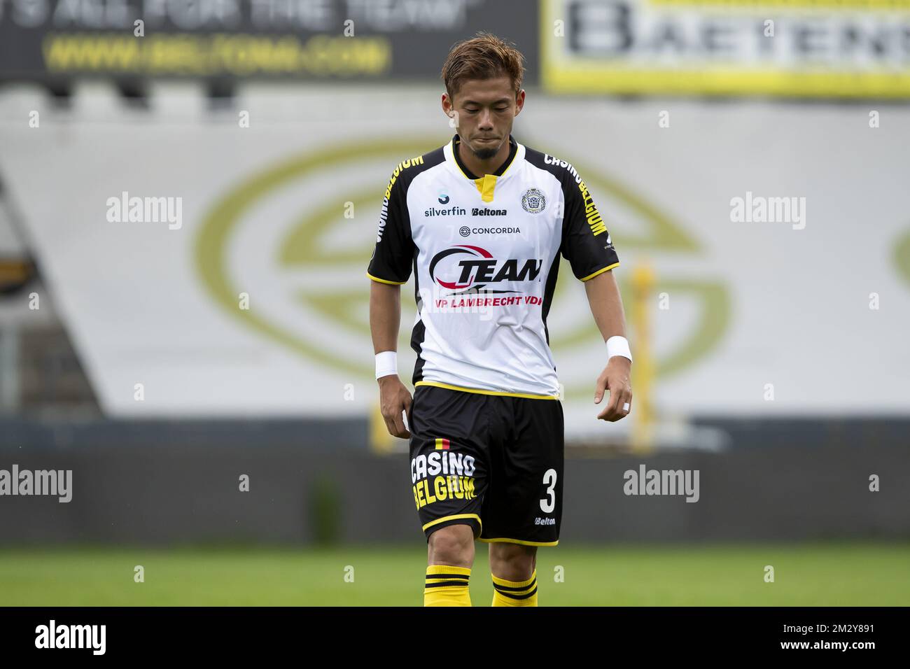Lokeren's Ryuta Koike pictured after a soccer game between Sporting Lokeren and Lommel SK ...