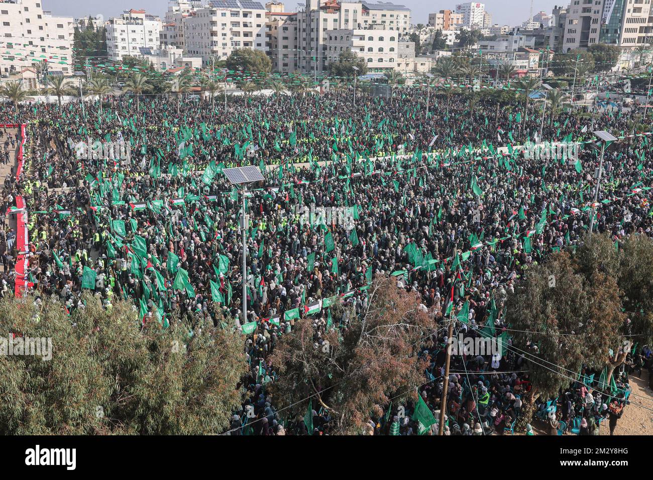 Gaza City, Palestinian Territories. 14th Dec, 2022. Supporters of the ...
