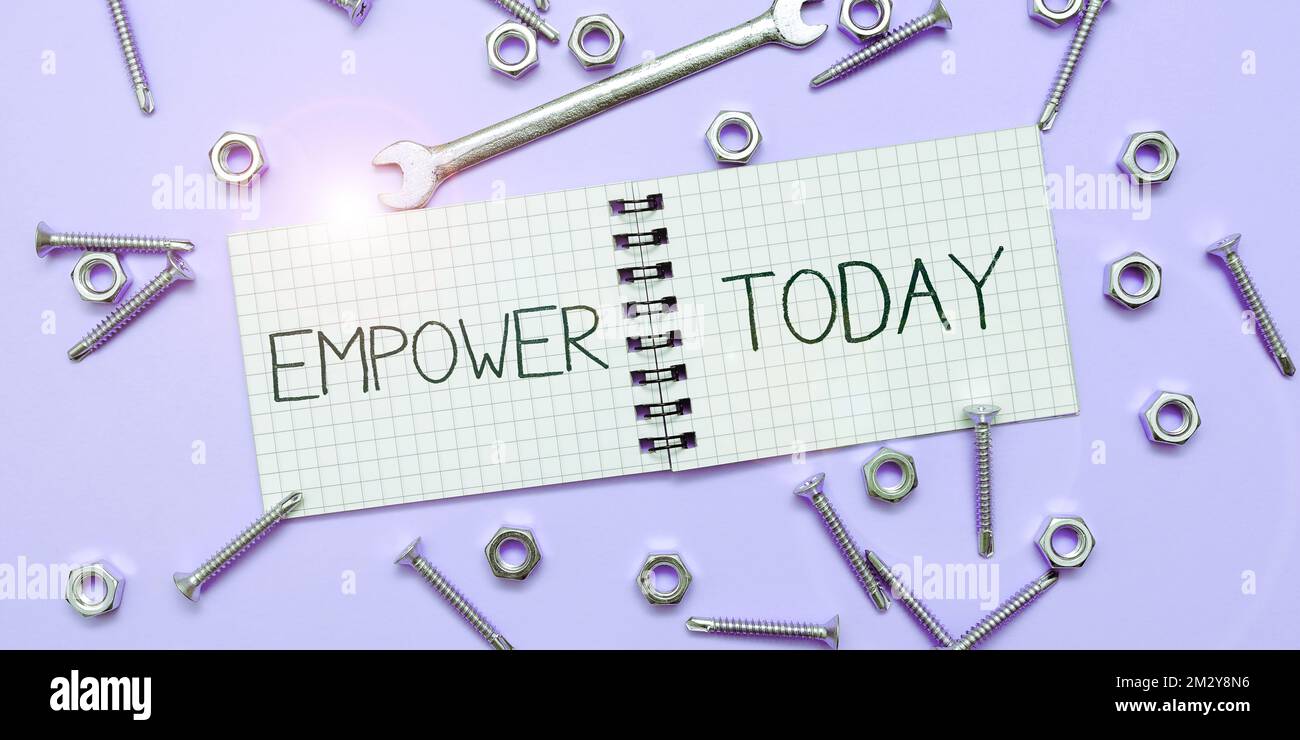 Conceptual caption Empower. Internet Concept to give power or authority ...