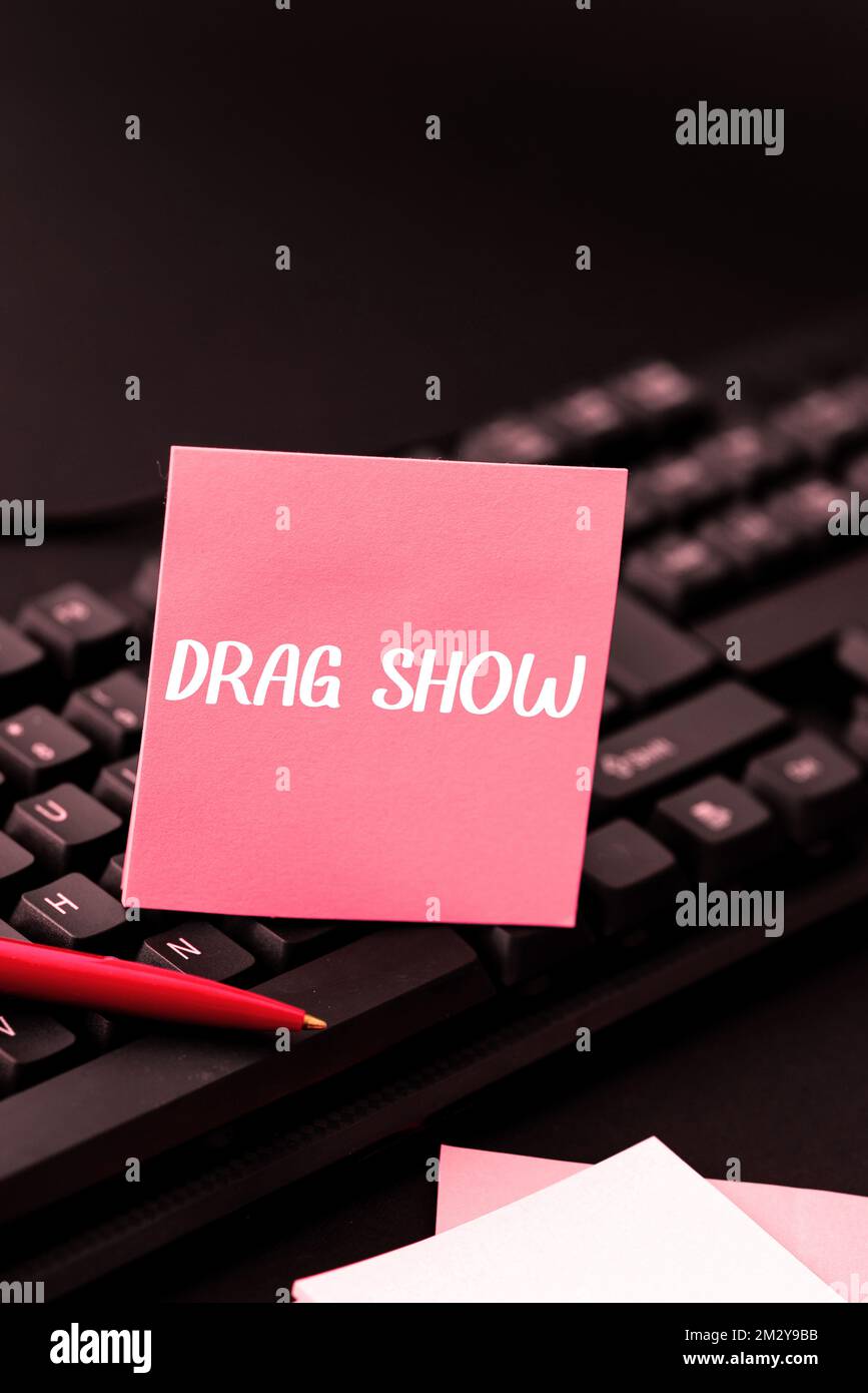 Handwriting text Drag Show. Business idea competitive event where two ...