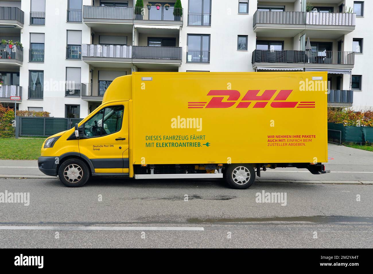 DHL vehicle with electric drive, Munich, Bavaria, Germany Stock Photo ...