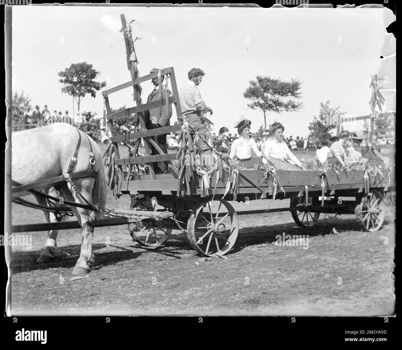 Float in parade , Farmers' groups. Hingham Public Library Glass Slide ...