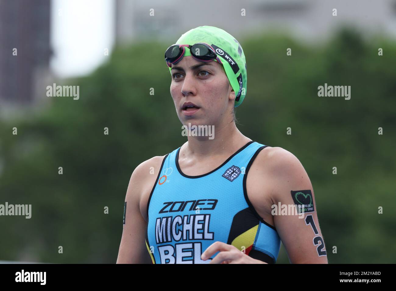 Belgian Claire Michel pictured before the start of the women's race of ...
