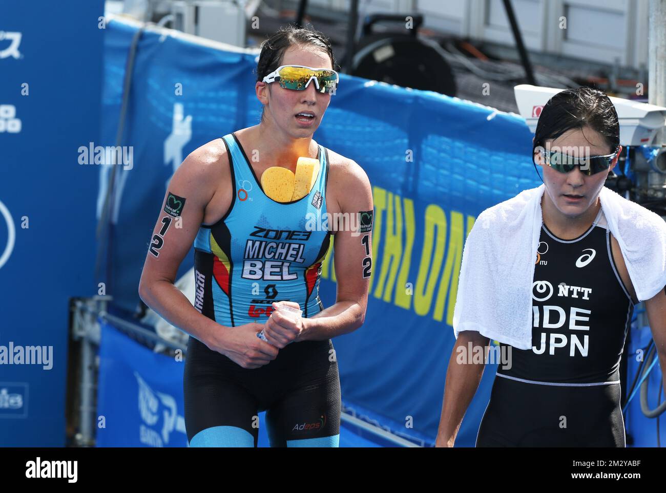 Belgian Claire Michel pictured after the women's race of the Tokyo ...