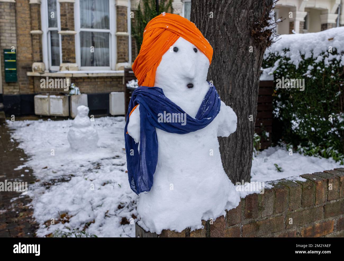 SNOW LONDON- Jeff Moore - Sheik Snowman in Leytonstone ,east London in ...