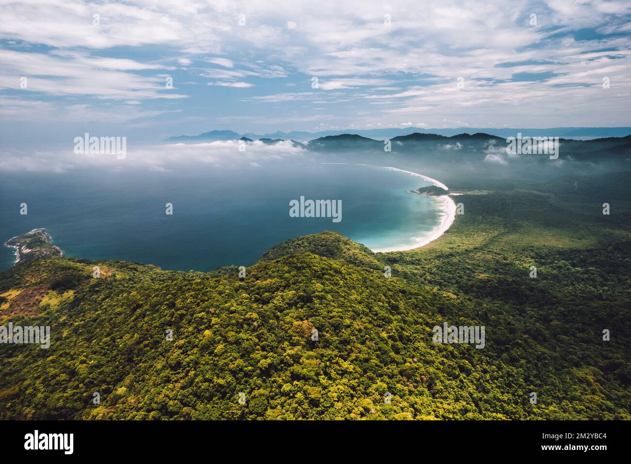 Big island Ilha Grande Abraao beach in Angra dos Reis, Rio de Janeiro ...