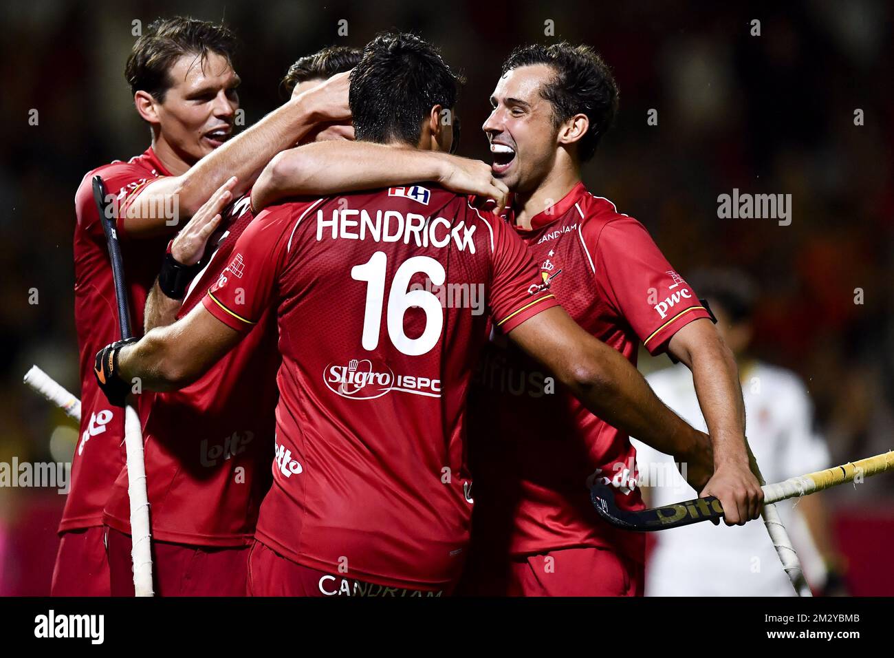 Belgium's Alexander Hendrickx celebrates after scoring during a hockey ...