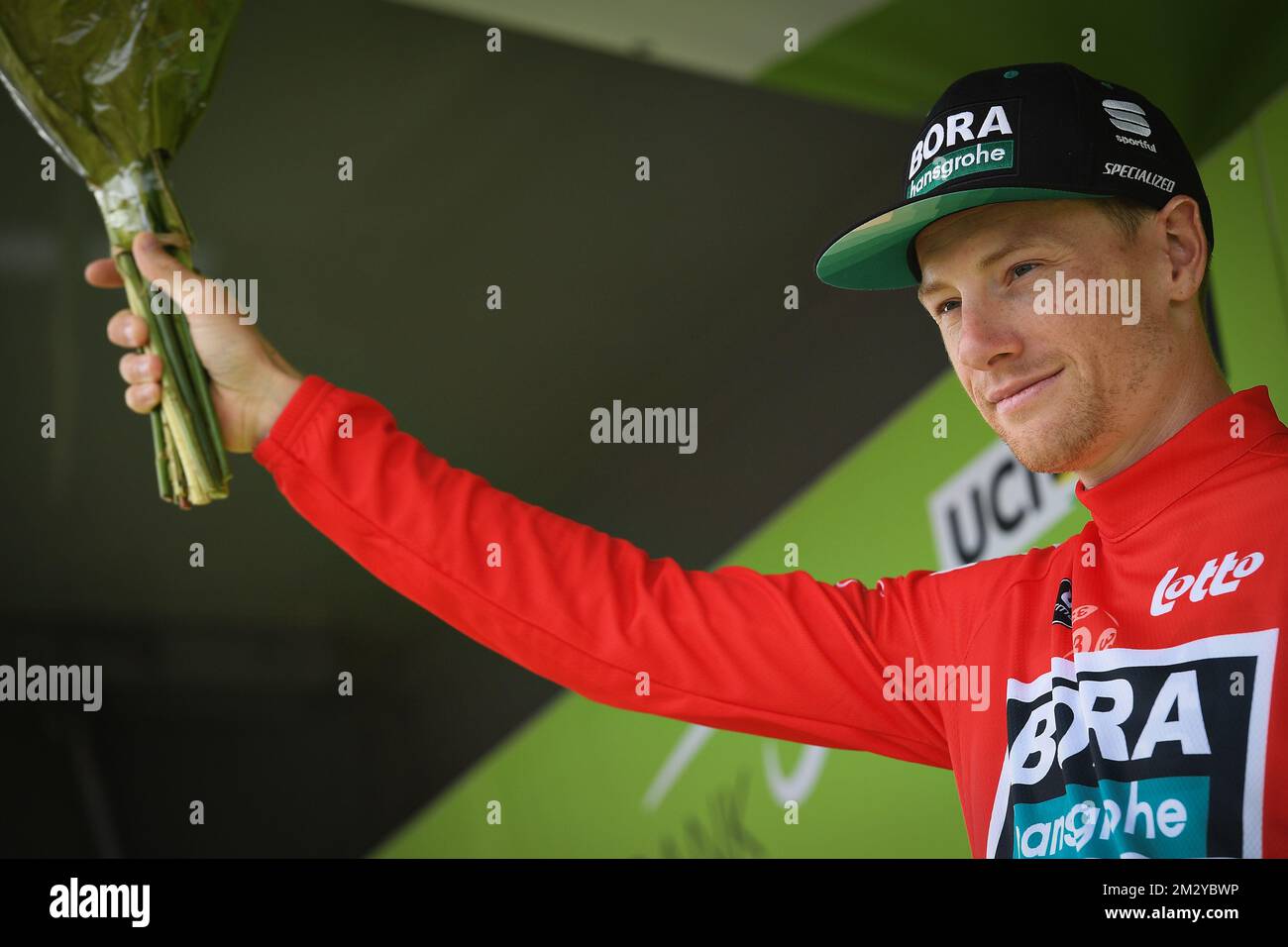 Irish Sam Bennett of Bora-Hansgrohe wearing the red jersey pictured on ...