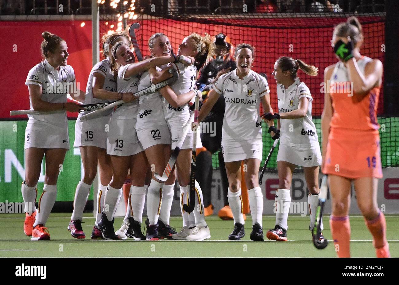 Belgium's Michelle Struijk celebrates after scoring during a hockey ...