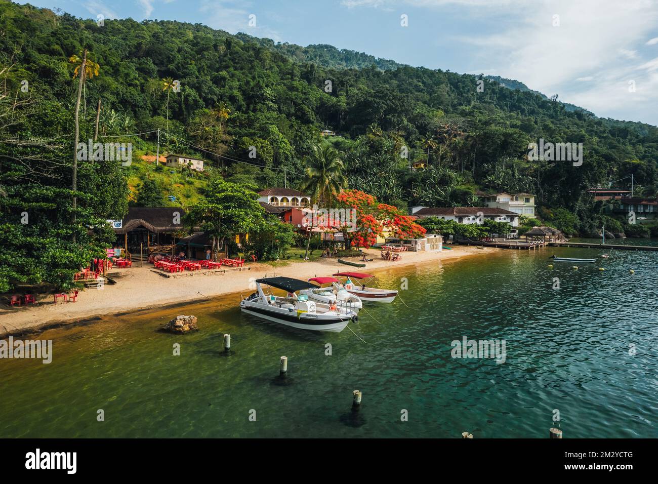 Big island Ilha Grande Abraao beach in Angra dos Reis, Rio de Janeiro ...