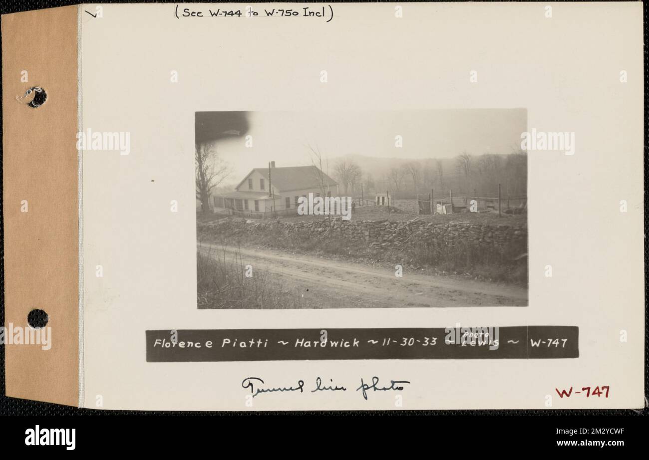 Florence Piatti, house, looking south showing well curbing, Hardwick ...