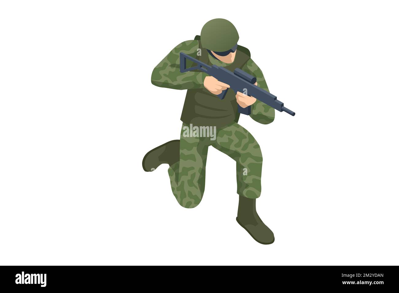 Isometric Special Forces Soldier Police, Swat Team Member. Army Soldier ...