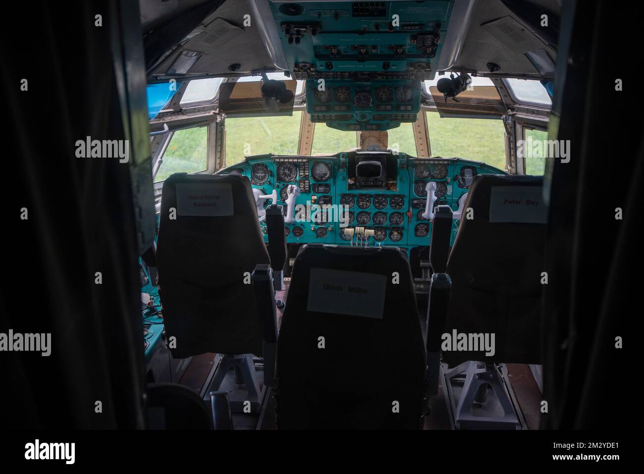 Ilyushin 62 of the airline Interflug, cockpit of the "Lady Agnes ...