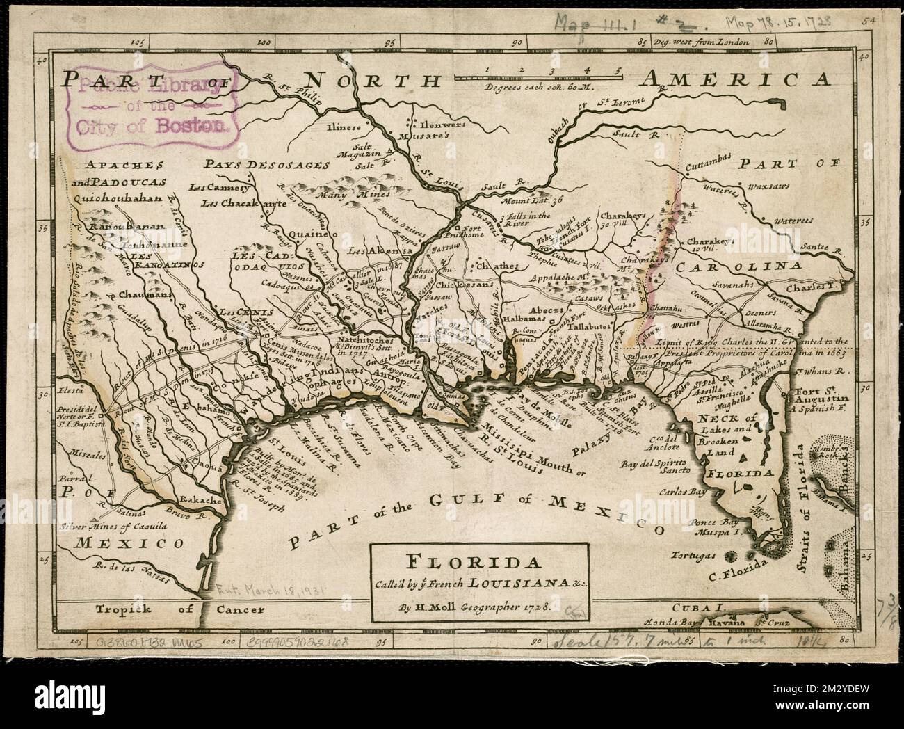 Florida called by ye French Louisiana &c , Southern States, Maps, Early ...