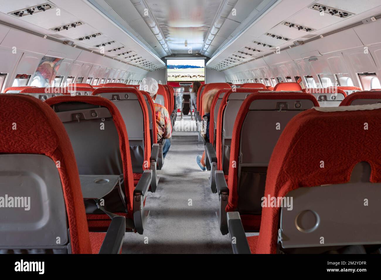 Rows of seats in the passenger aircraft "Lady Agnes", Ilyushin 62 of ...