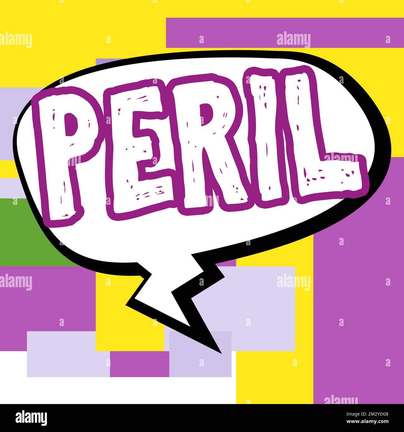 Text caption presenting Peril. Business showcase indicates something ...