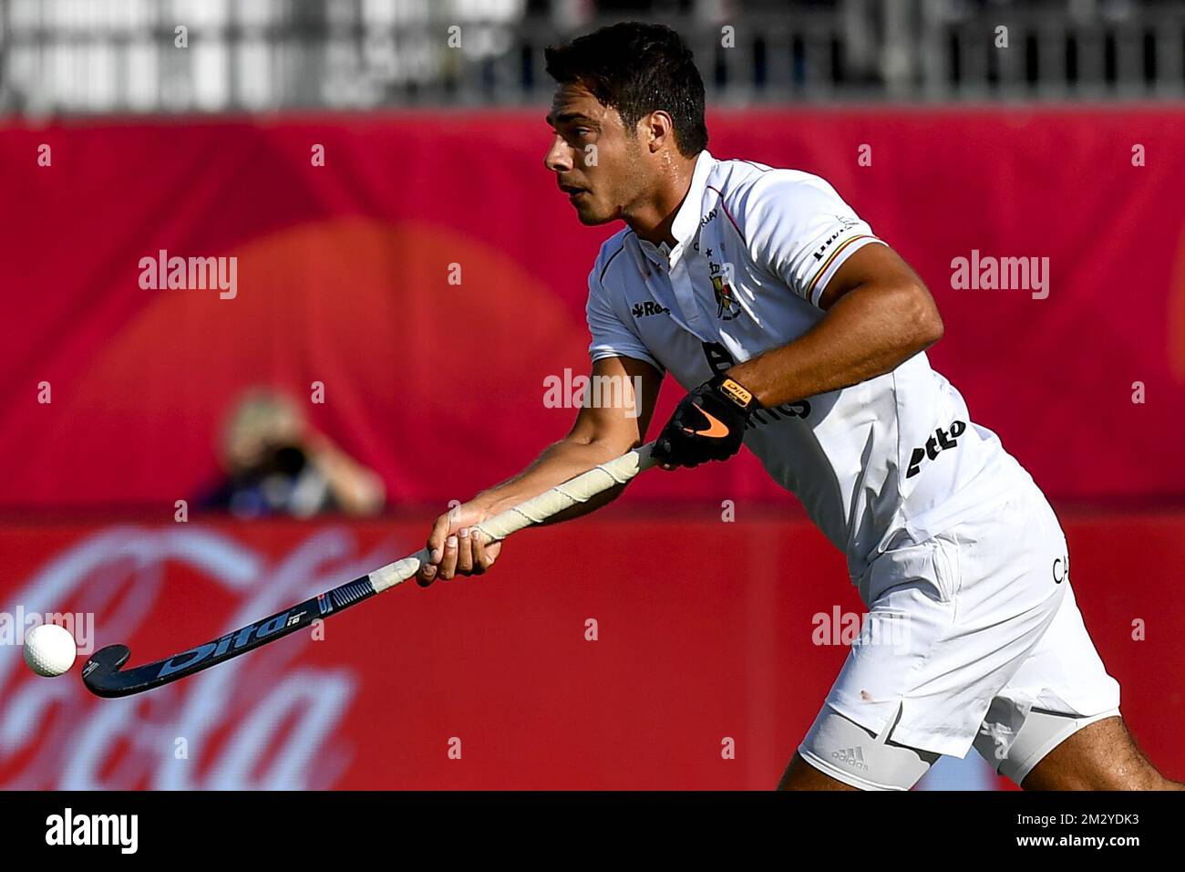 Belgium's Alexander Hendrickx pictured in action during a hockey game ...