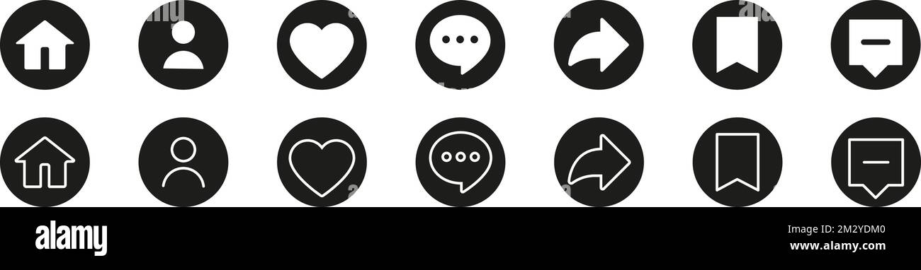 Love, Like, Comment, Share, and Logo. Set of Social Media Icons eps 10 ...