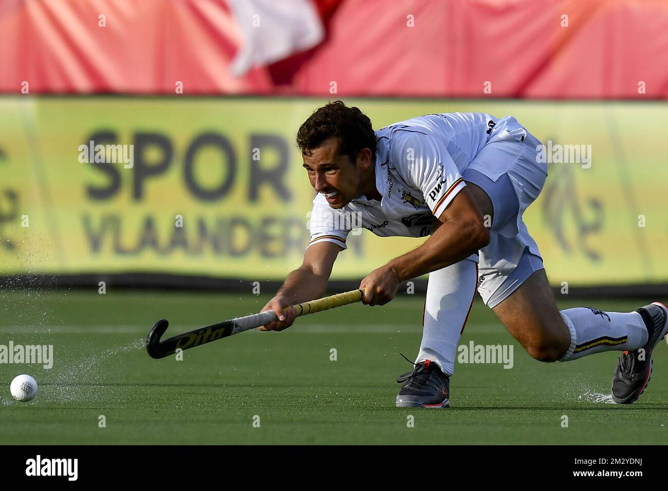 Belgium's Florent van Aubel pictured in action during a hockey game ...