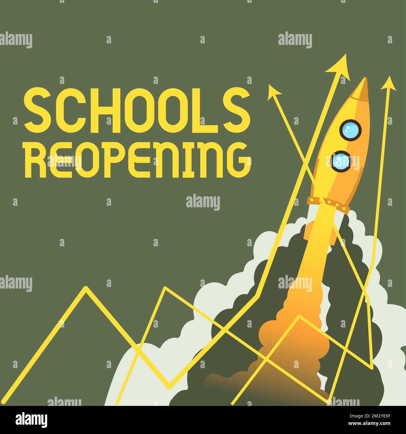 Text caption presenting Schools Reopening. Internet Concept classes are ...