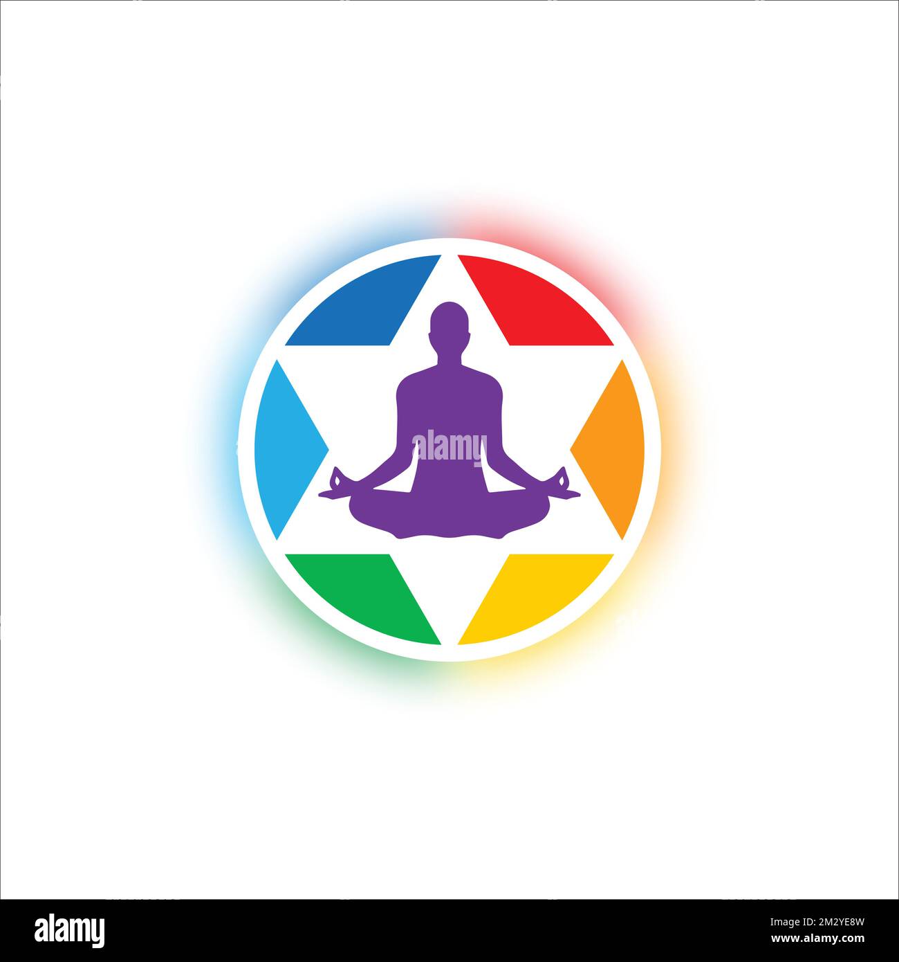 meditation and yoga logo with seven colors of aura energy. 12/14/2022 ...