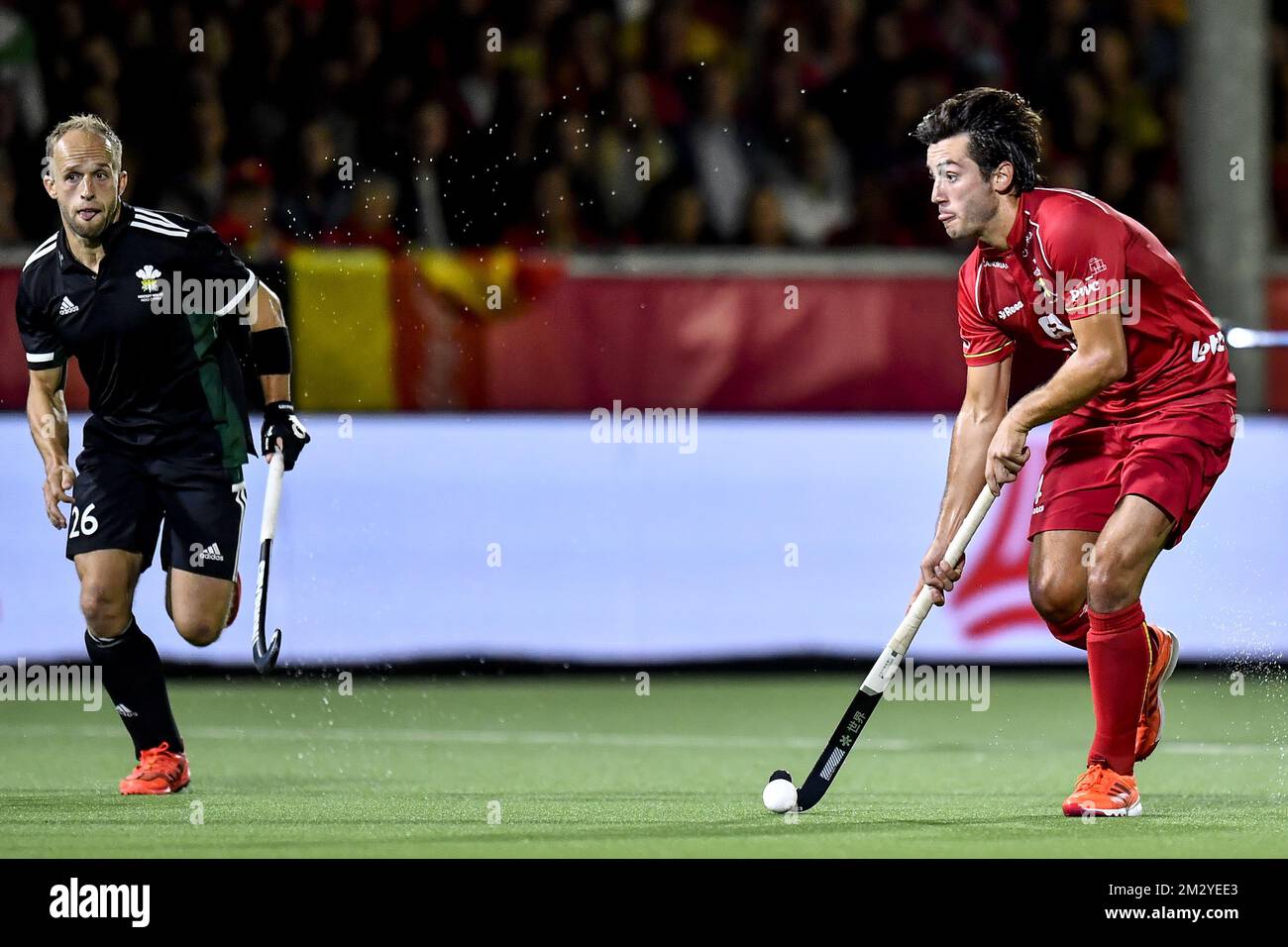 Welsh Luke Hawker and Belgium's Arthur van Doren pictured in action ...
