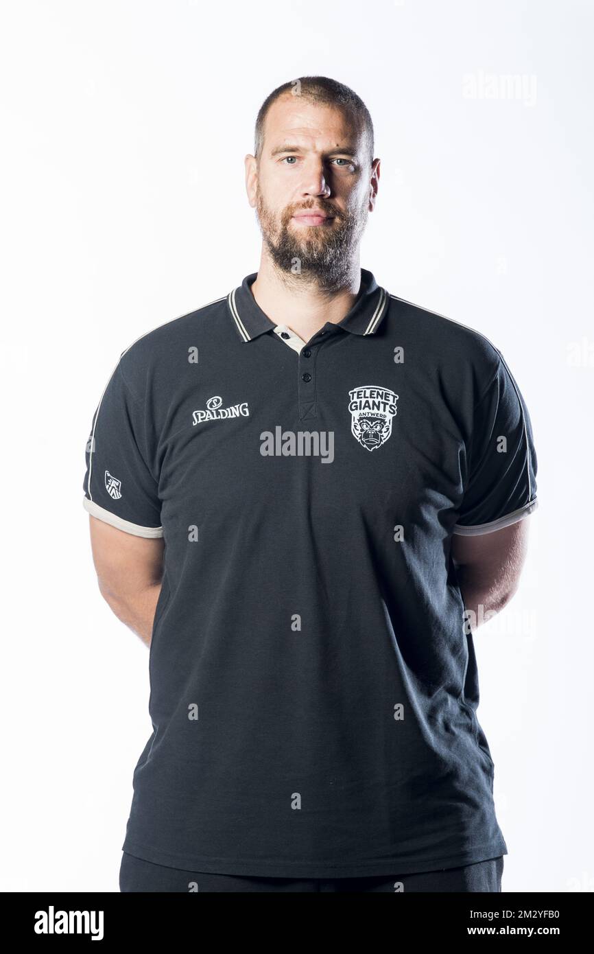 Christophe Beghin poses during a photoshoot of Belgian Basketball team ...