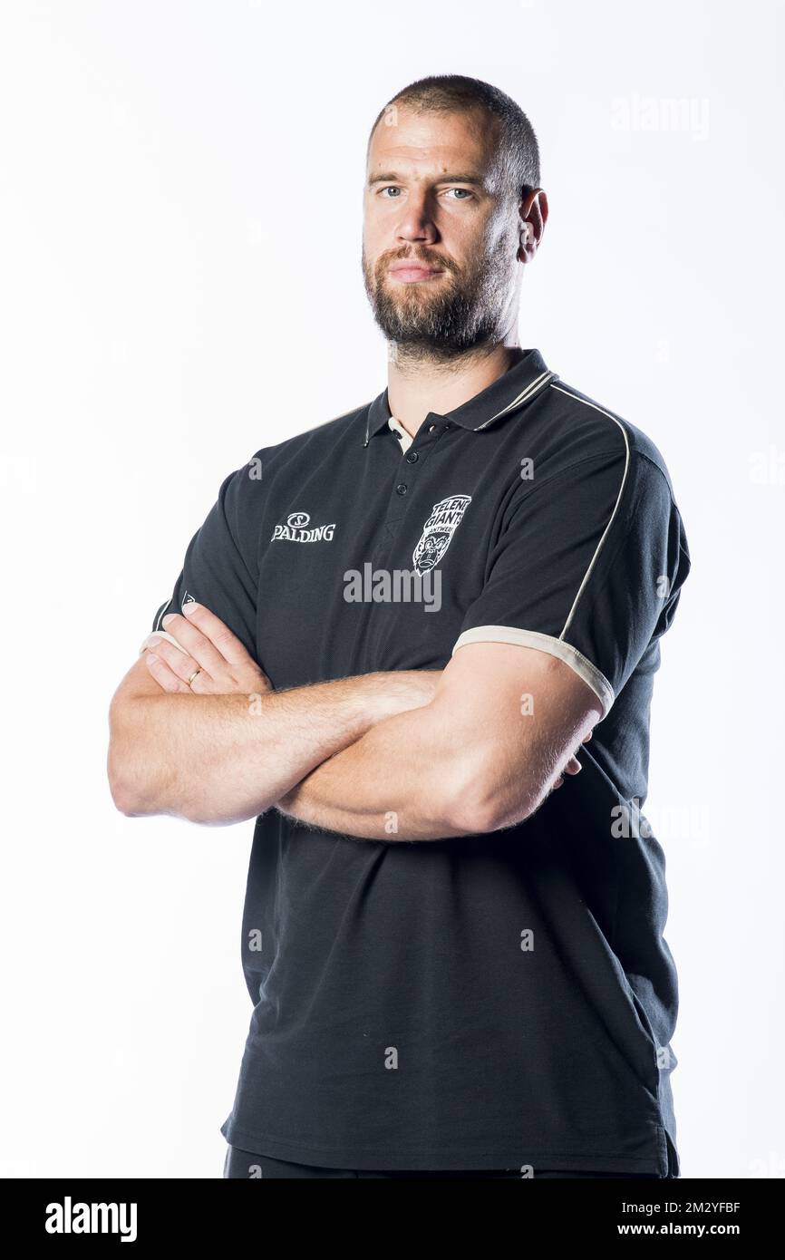 Christophe Beghin poses during a photoshoot of Belgian Basketball team ...