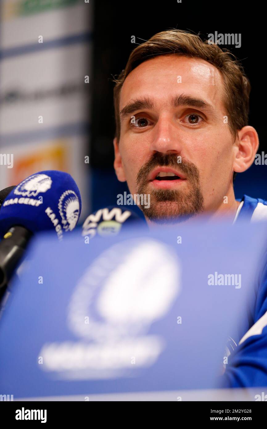 Gent's Sven Kums talks to the press during a press conference of ...