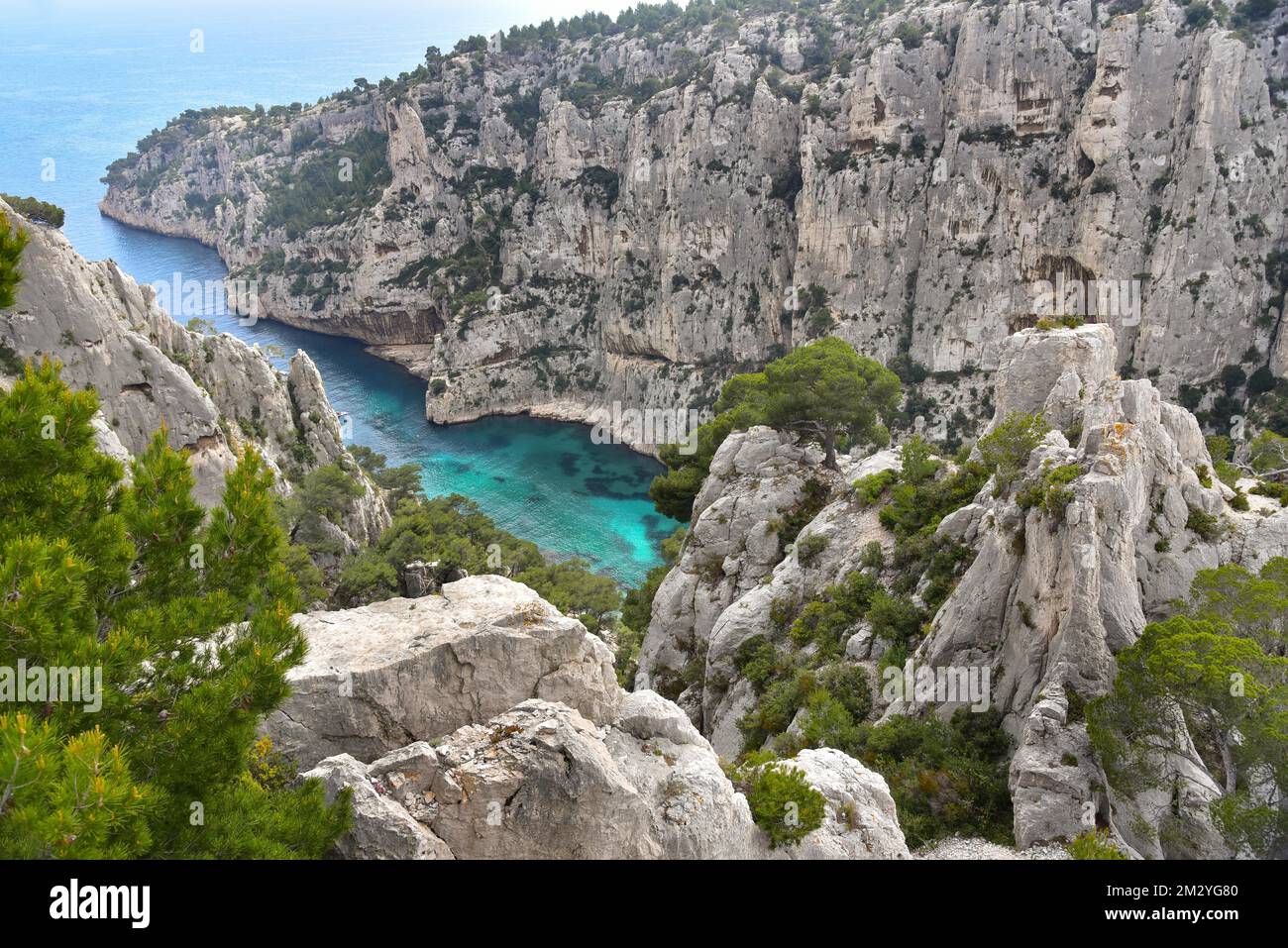 View of the Calanque d'En-Vau near Cassis on the Cote d'Azur in ...