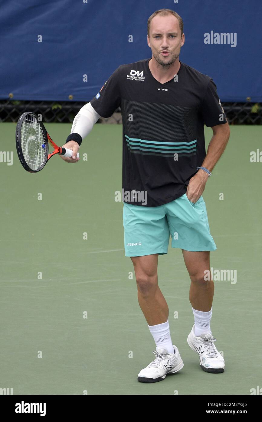 Belgian Steve Darcis pictured during a training practise ahead of the ...