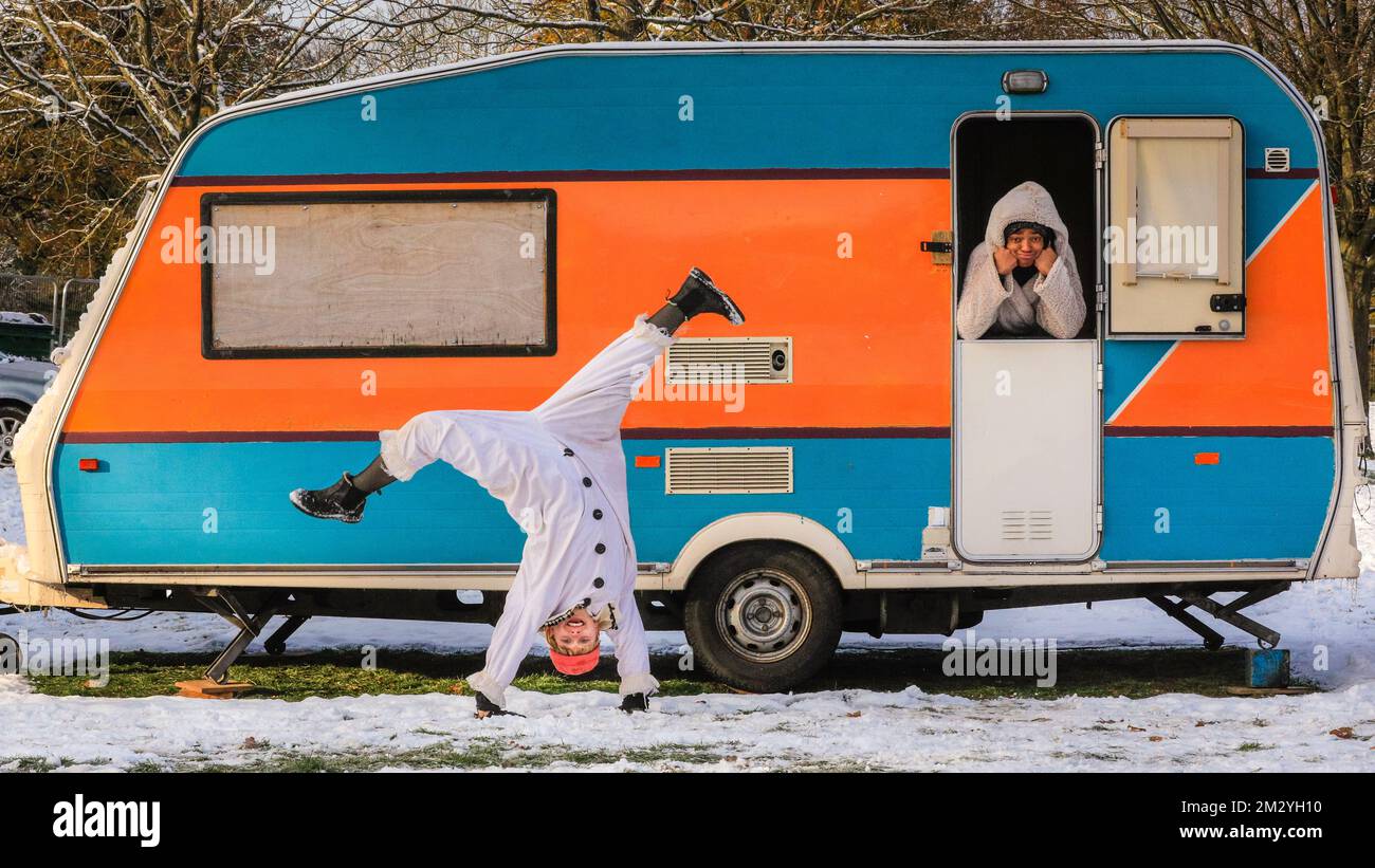 Lewisham London, UK. 14th Dec, 2022. Canadian clown and acrobat Ariella ...