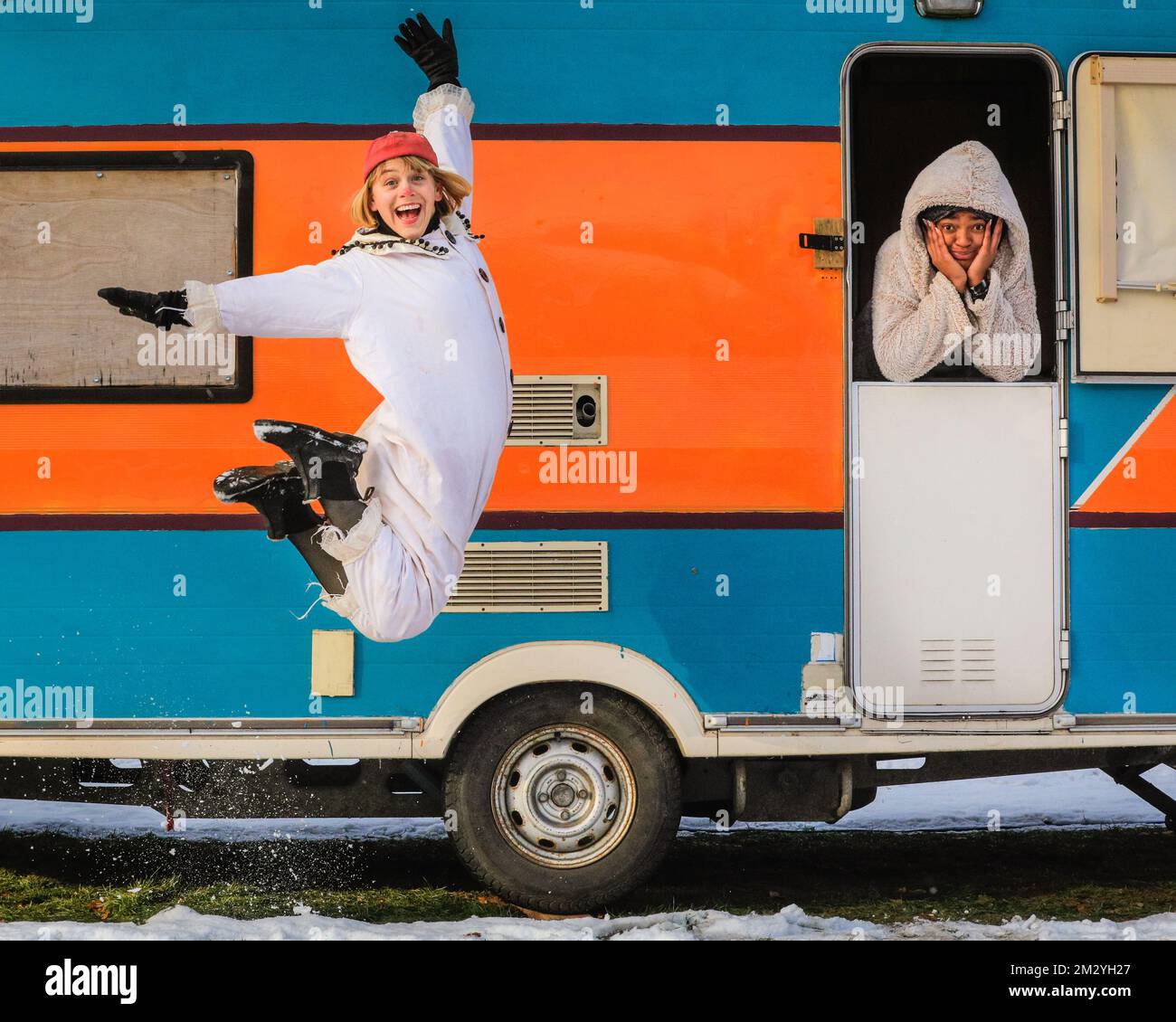 Lewisham London, UK. 14th Dec, 2022. Canadian clown and acrobat Ariella ...