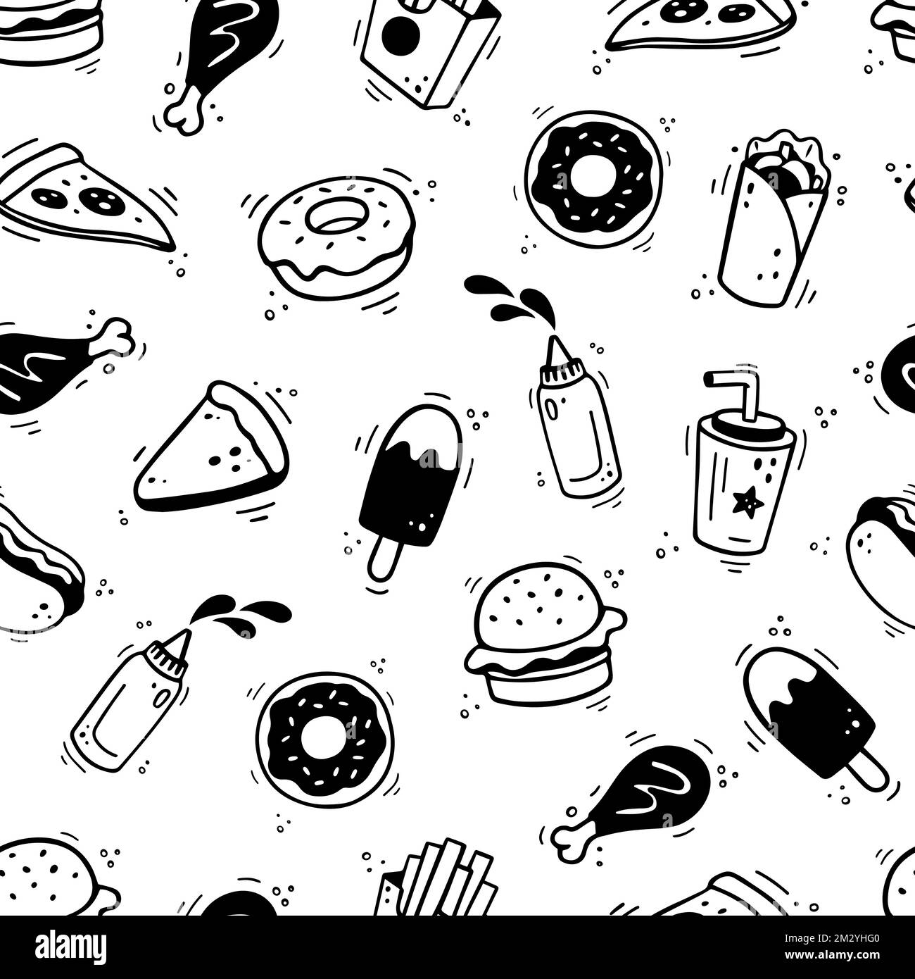 Chicken hot dog fries Black and White Stock Photos & Images - Alamy