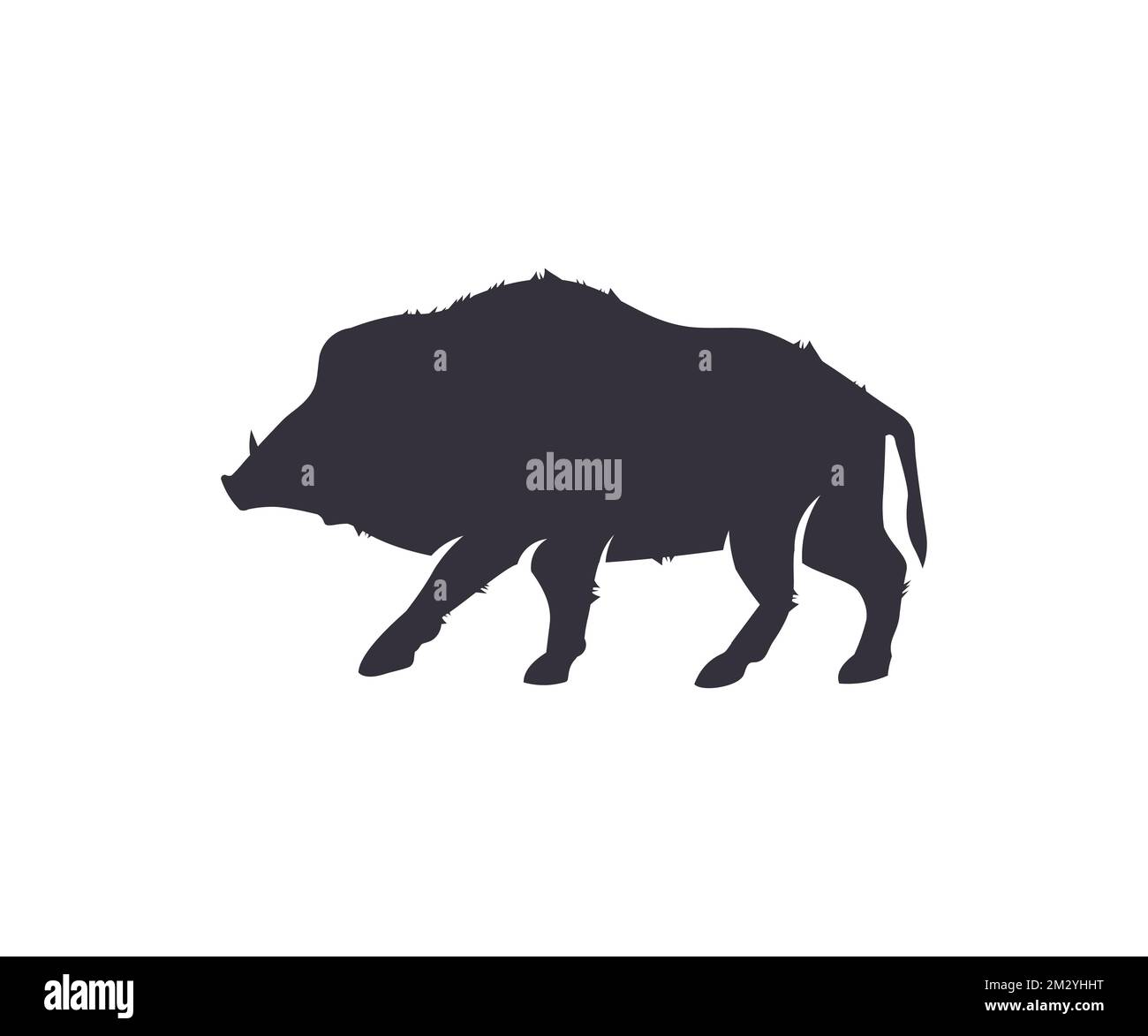 Silhouette wild boar, also wild pig icon design. Natural environment ...