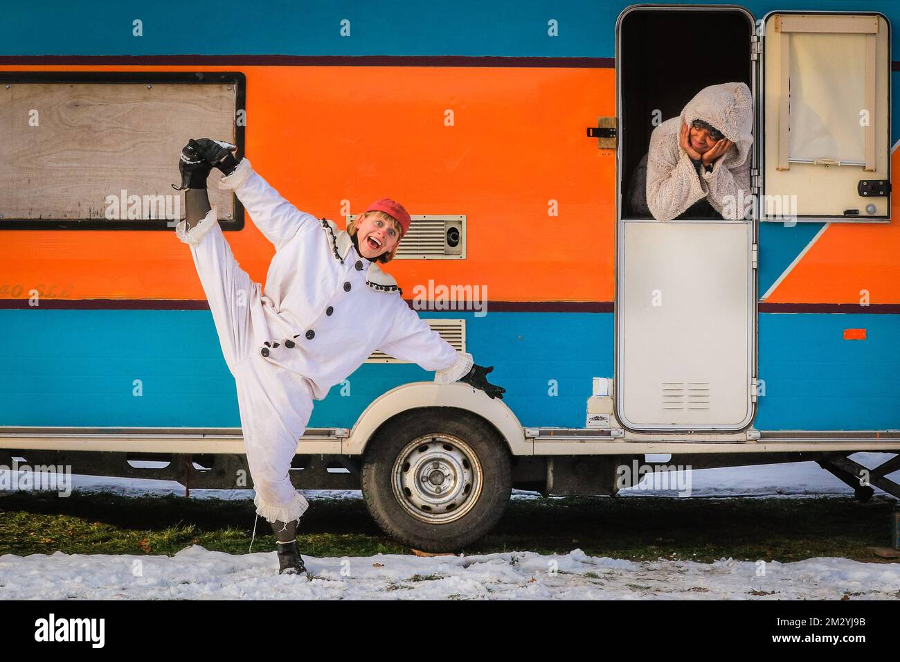 Lewisham London, UK. 14th Dec, 2022. Canadian clown and acrobat Ariella ...