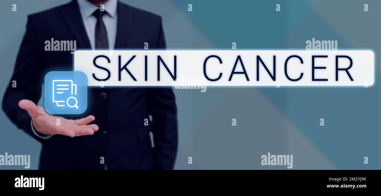 Inspiration showing sign Skin Cancer. Business approach uncontrolled ...