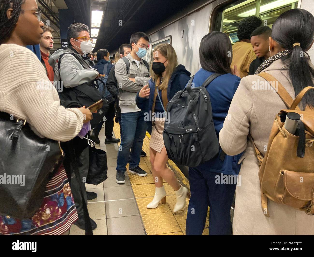 Subway train 7 riders new york city hi-res stock photography and images ...