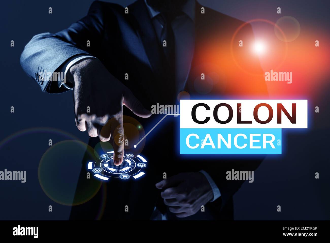 Text caption presenting Colon Cancer. Business approach Cancer that ...