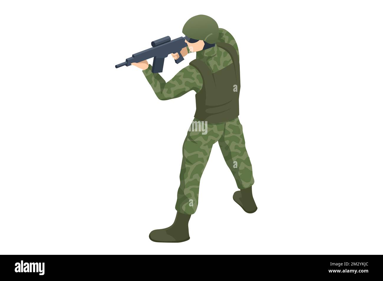 Isometric Special Forces Soldier Police, Swat Team Member. Army Soldier ...